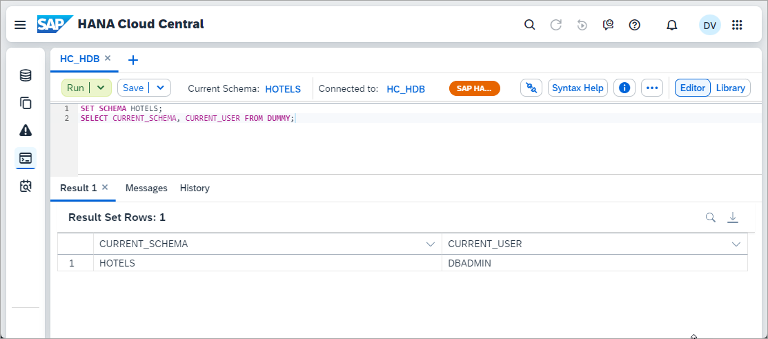 Query Databases Using The Sql Console In Sap Hana Cloud Central Sap Tutorials