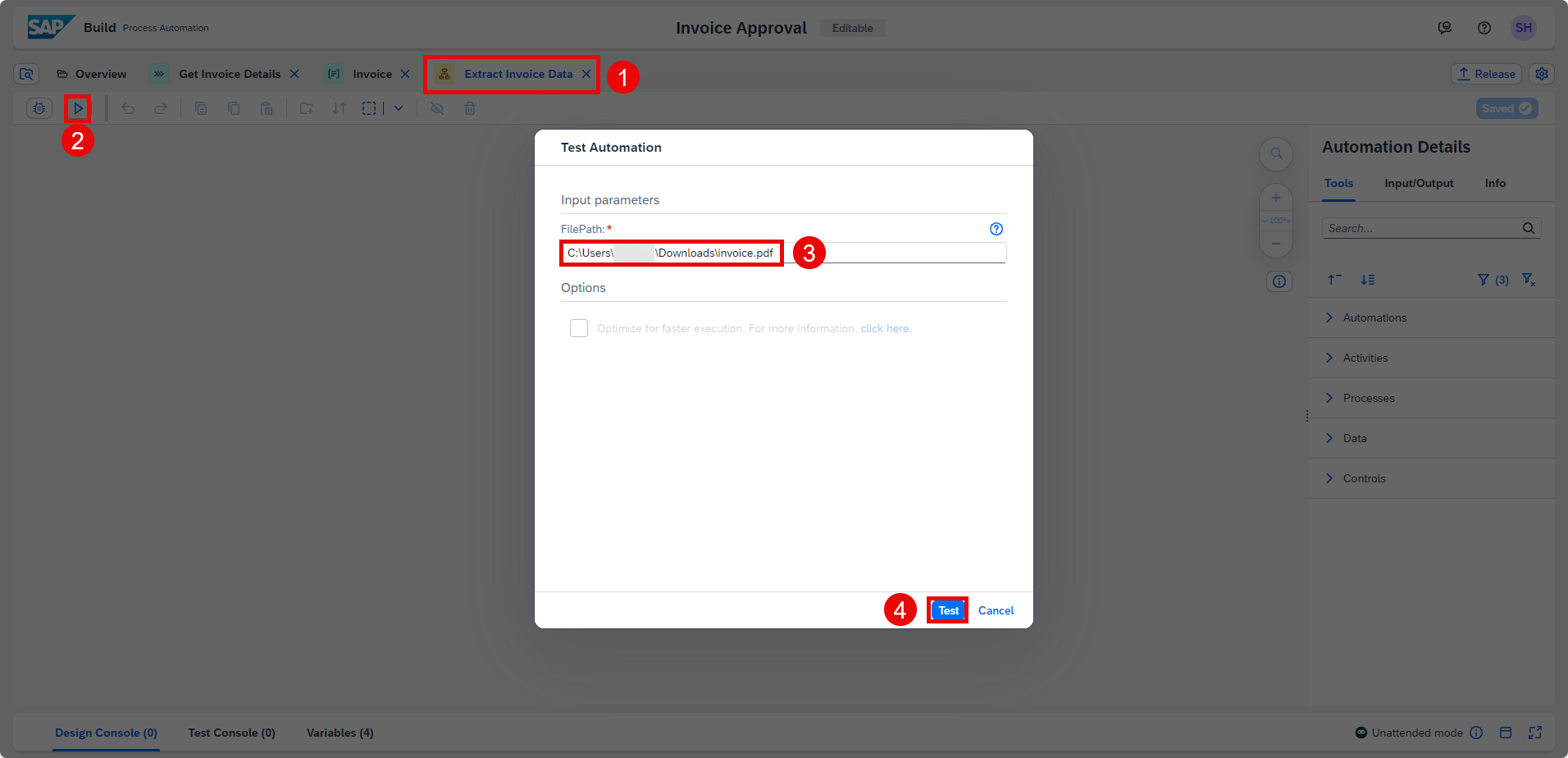 Create An Automation To Extract Invoice Details Tutorials For Sap Developers
